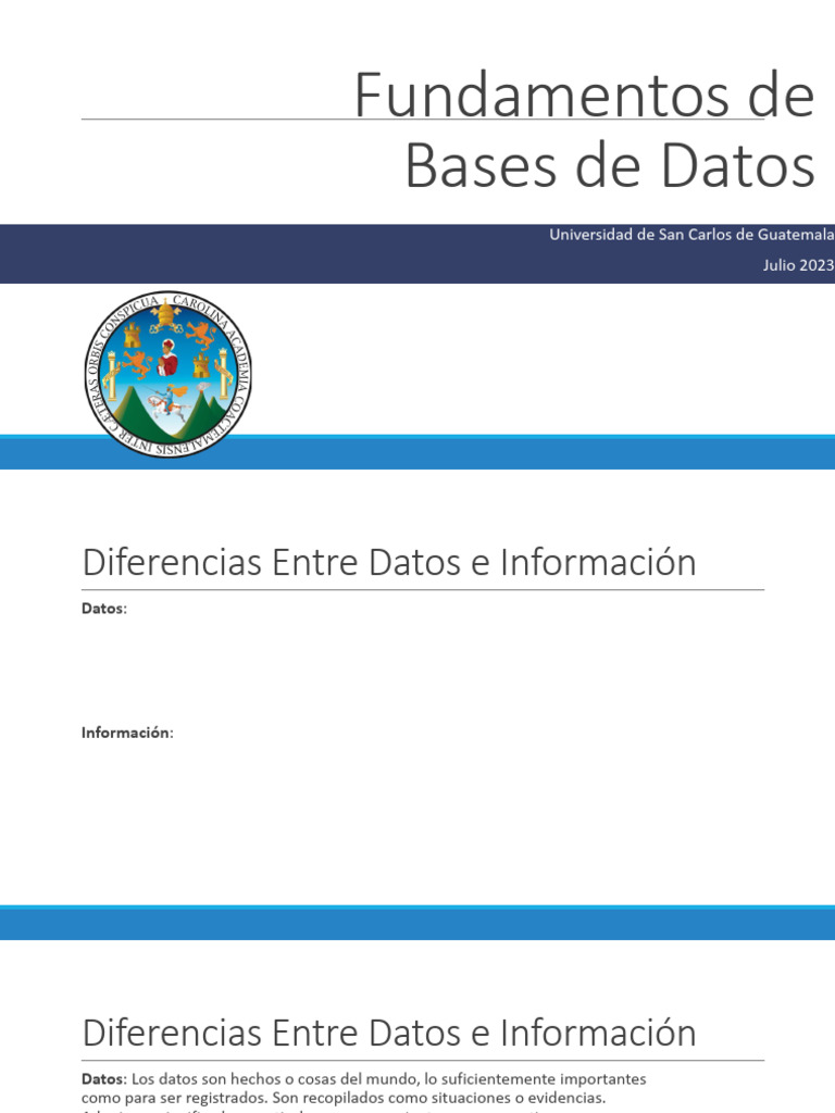 Introducción A Base de Datos - Clase II | PDF | Bases de datos | Archivo de computadora