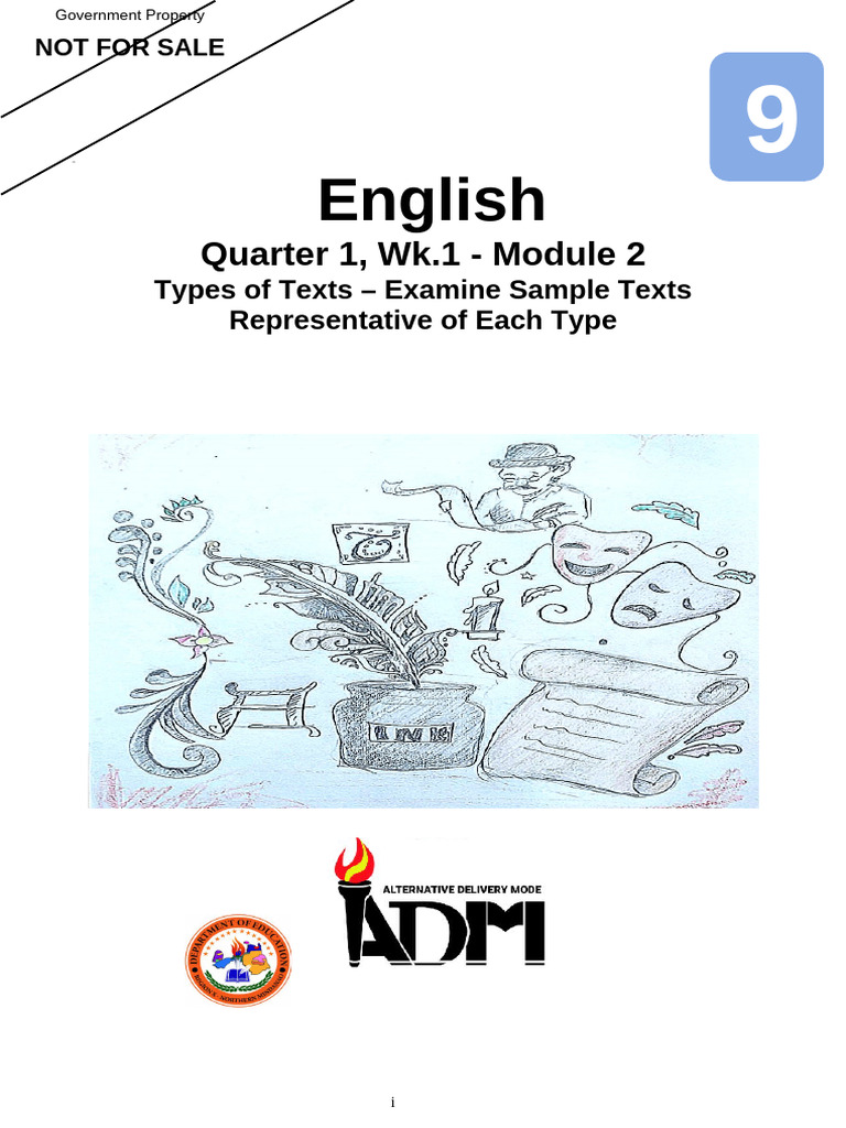 Eng9 - Q1 - Mod2 - Wk1 - Examine Sample Texts Representative of Each Type - Version3 | PDF ...