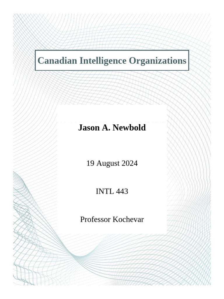 Canadian Intelligence Organizations | PDF