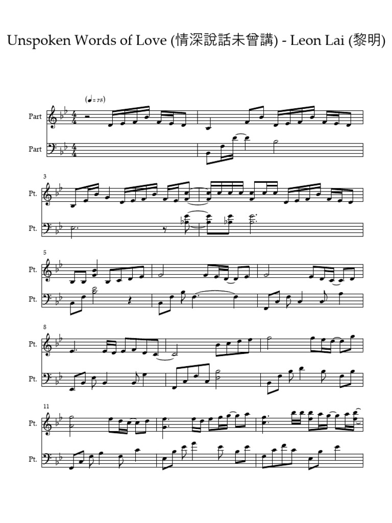 Unspoken Words of Love - Leon Lai | PDF