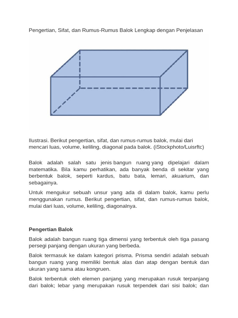 Pengertian Dan Penjelasan Balok | PDF
