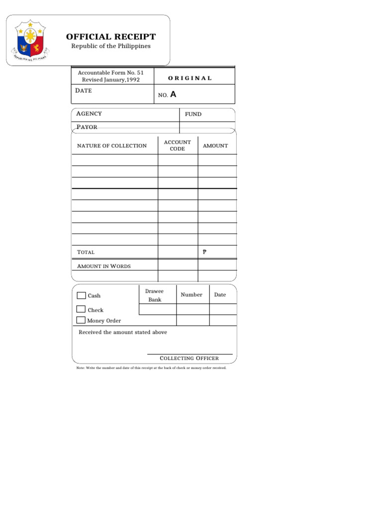 Official Receipt 2 Types Removed | PDF