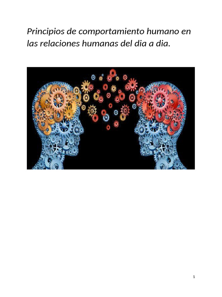 Principios de Comportamiento Humano en Las Relaciones Humanas Del Dia a Dia | PDF