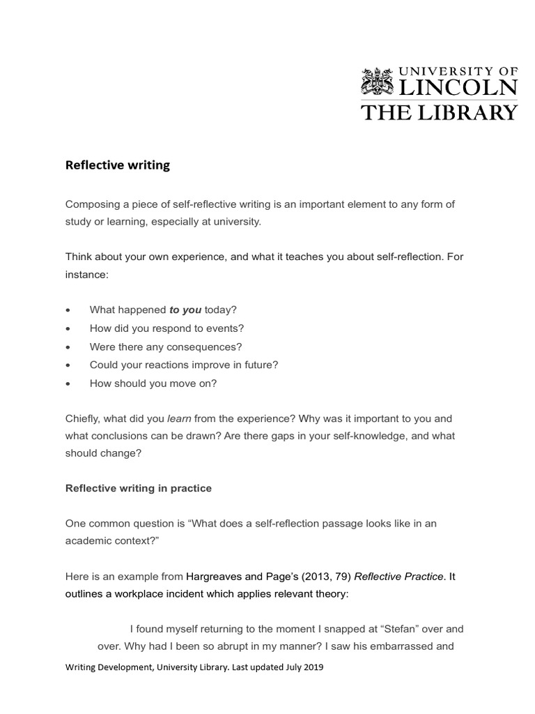 Reflective Writing | PDF