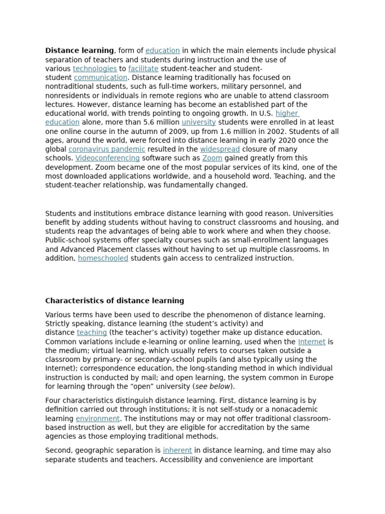Distance Learning Educ.212 | PDF