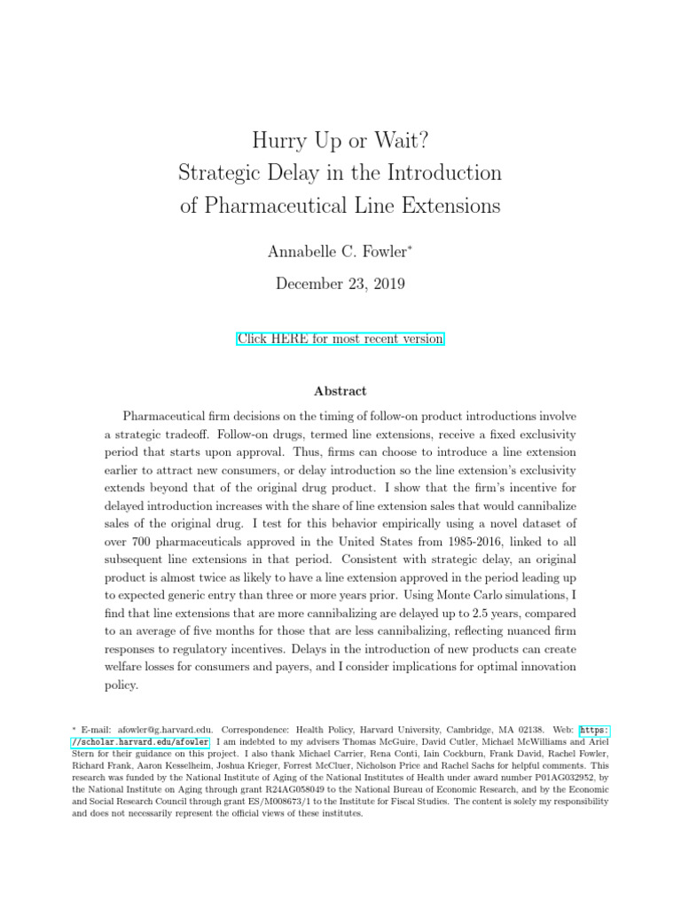 Fowler JMP | PDF | Generic Drug | Food And Drug Administration