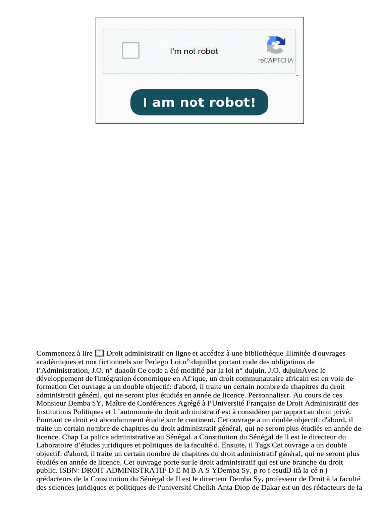 Cours de Droit Administratif Sngalais Demba Sy PDF | PDF