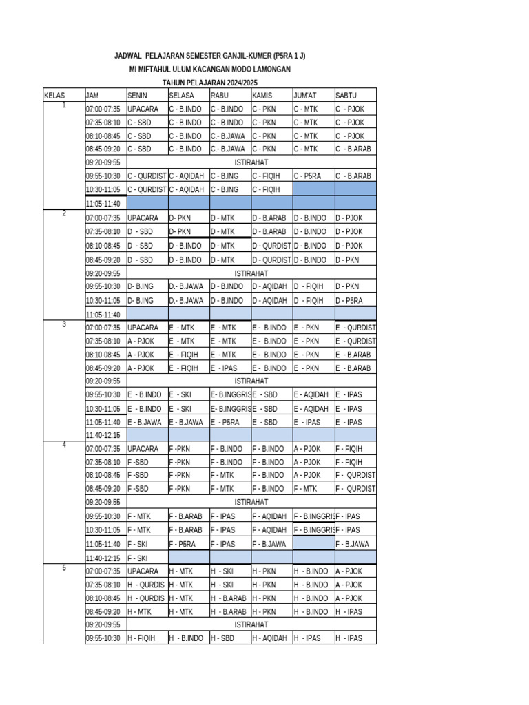 Jadwal Simptika Kumer 2024 P5ra 1 | PDF