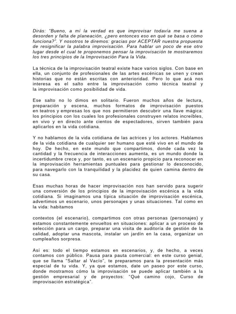 IMPROVISACION | PDF