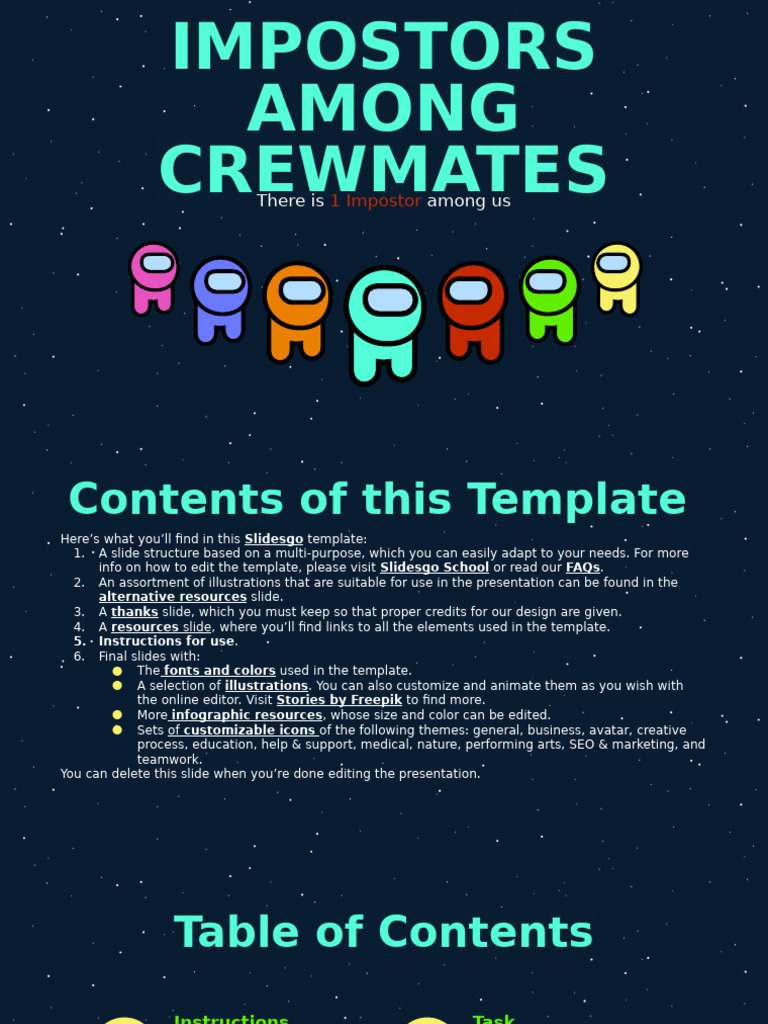 Impostors Among Crewmates by Slidesgo | PDF