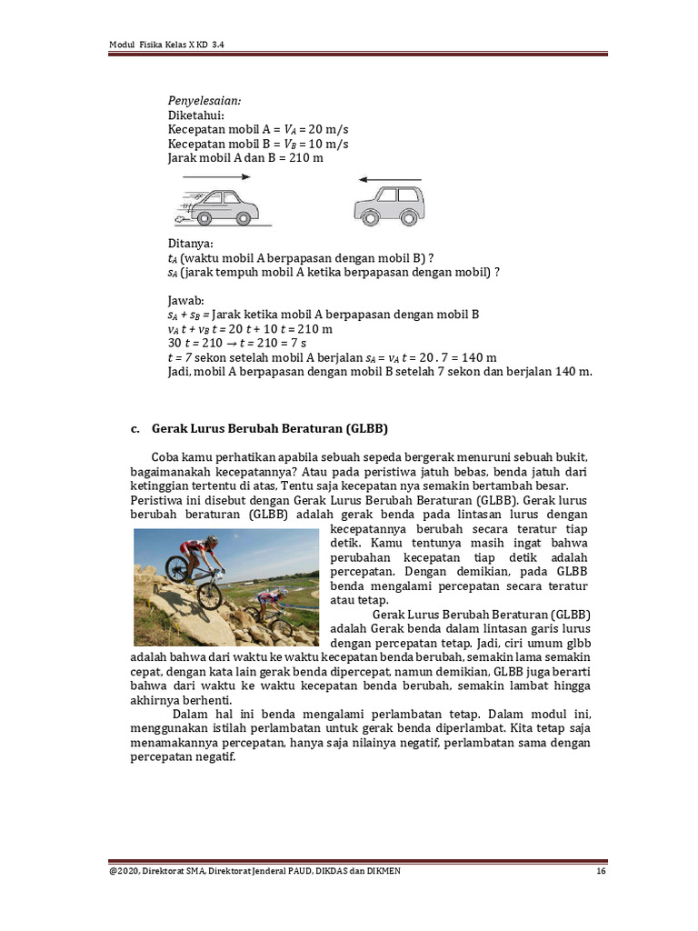 Modul-4 Gerak Lurus Berubah Beraturan | PDF
