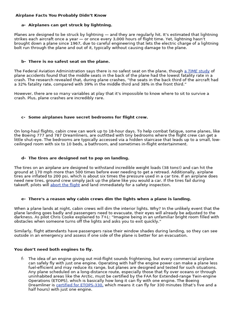 Airplane Facts You Probably Didn T Know | PDF