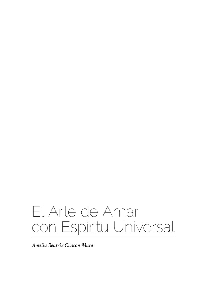 El Arte de Amar Con Espiritu Universal | PDF