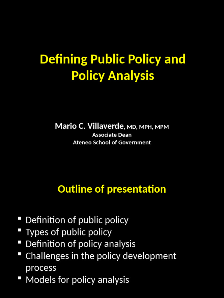 Public Policy (3) Defining Public Policy and Policy Analysis | PDF
