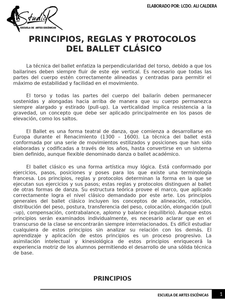 Principios Del Ballet Clasico | PDF