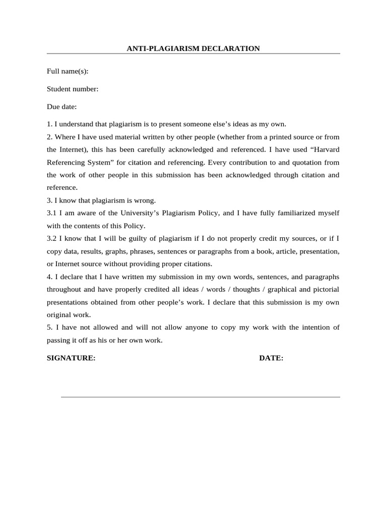 Declaration Statement | PDF