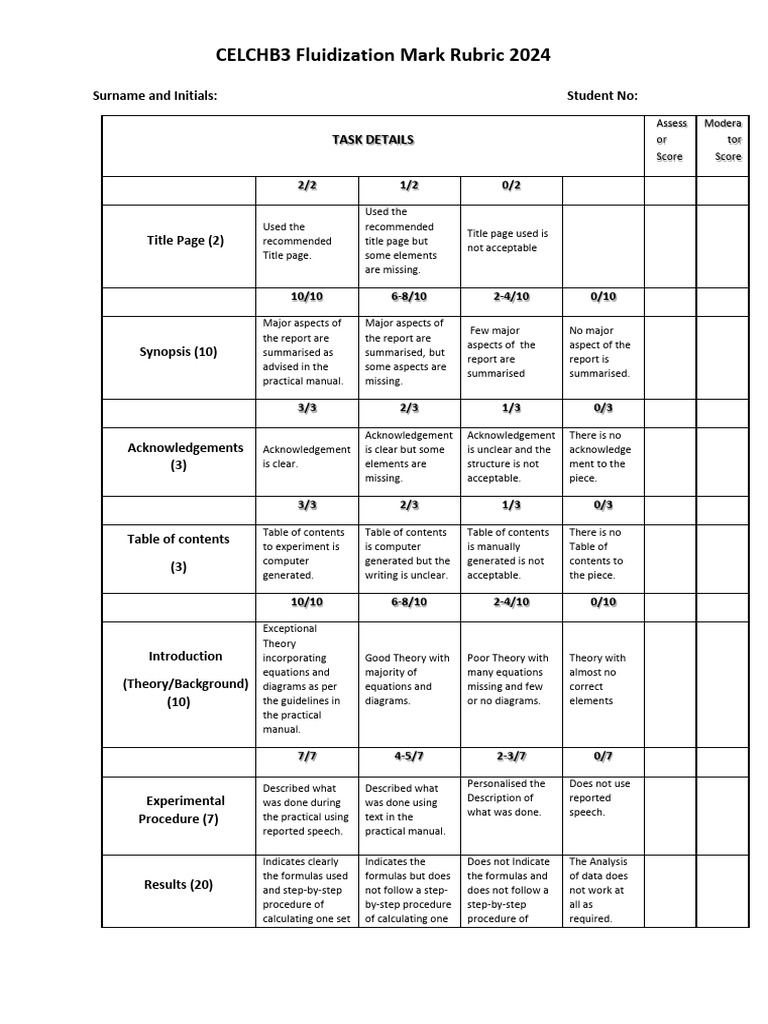 Fluidization Rubric 2024 | PDF