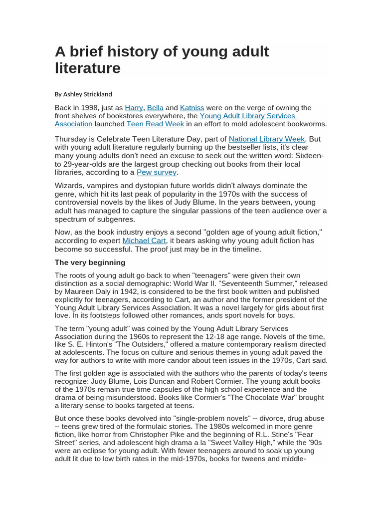 A Brief History of Young Adult Literature | PDF