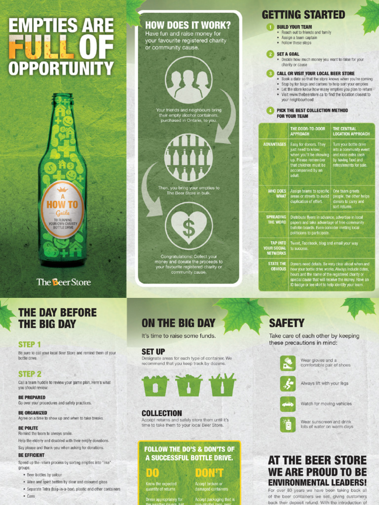 Organizing A Bottle Drive Guide | PDF