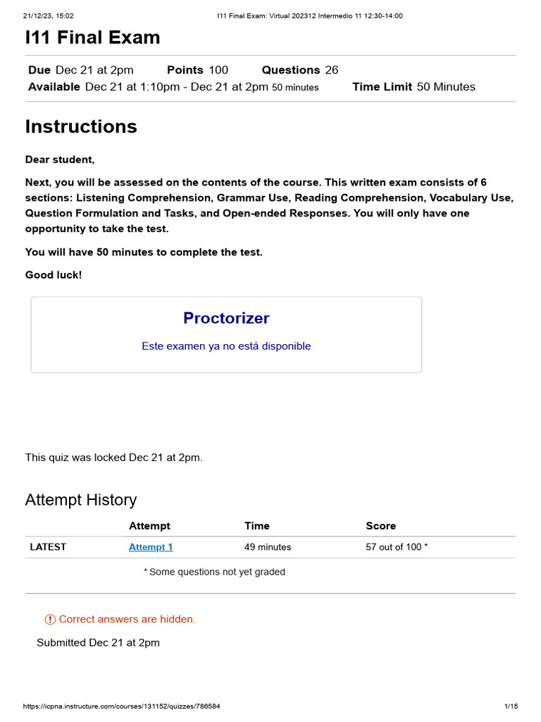 I11 Final Exam 2 | PDF | Question