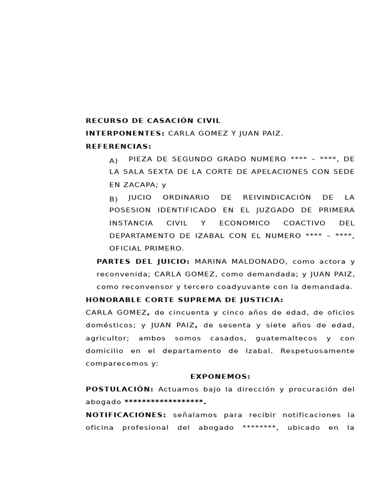Recurso de Casacion | PDF | Sentencia (ley) | Apelación