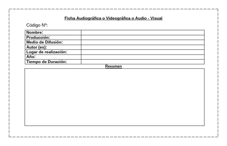 Copia de Ficha Audiográfica o Videográfica o Audio | PDF