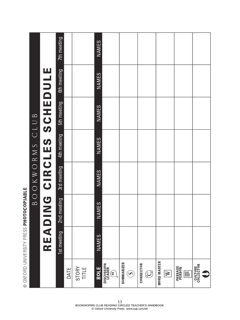 Jn6zs Reading Circle Role Sheet | PDF