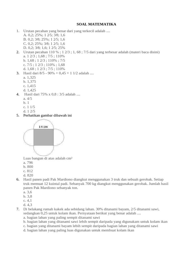 Soal Matematika Print | PDF