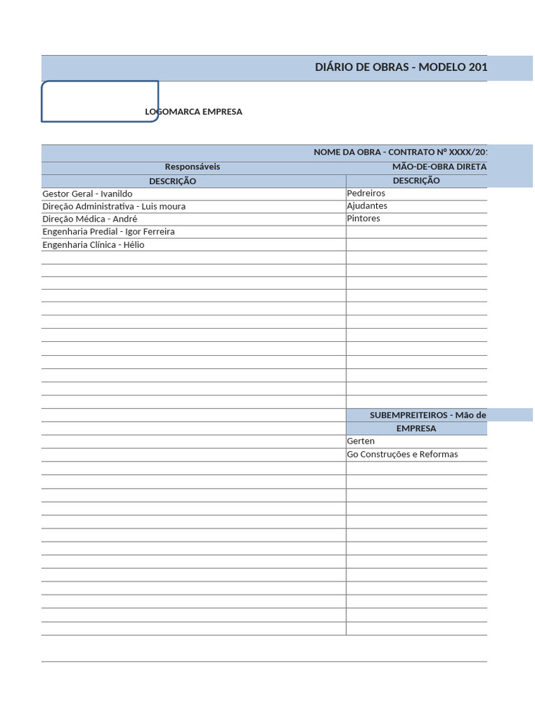 4. Modelo Diario de Obras | PDF