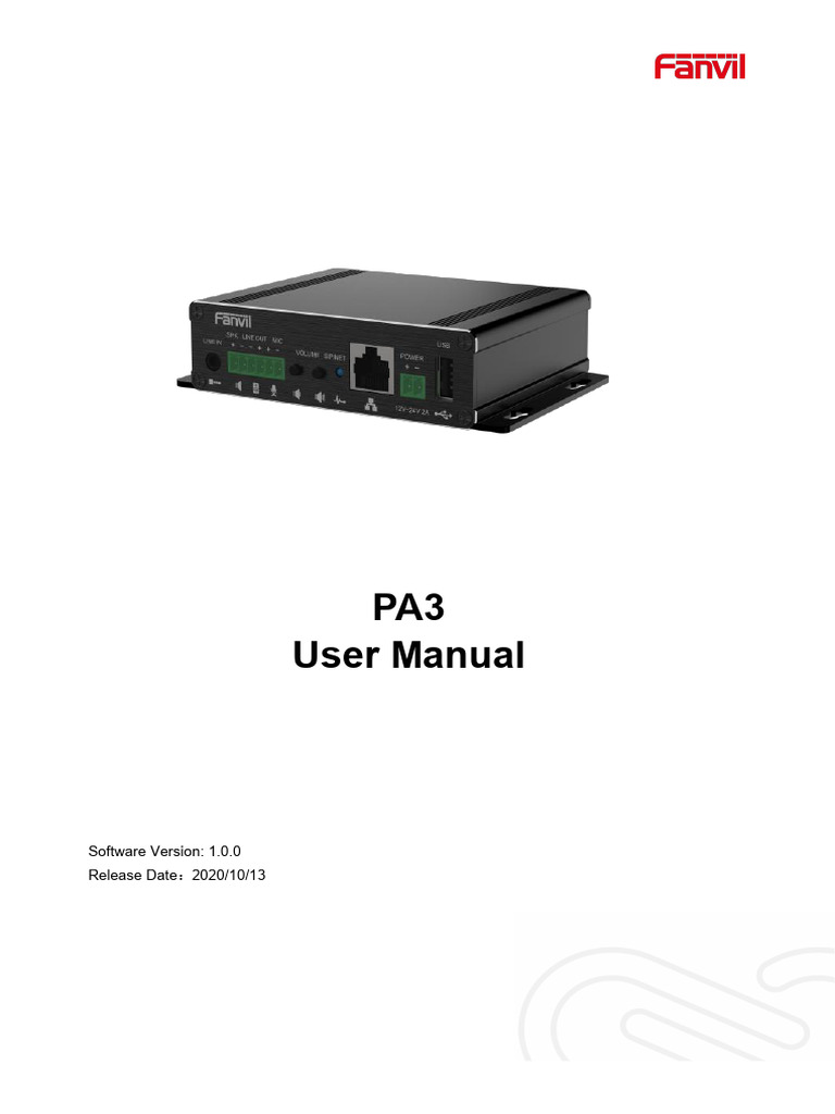 PA3 User+manual EN V1.0 | PDF