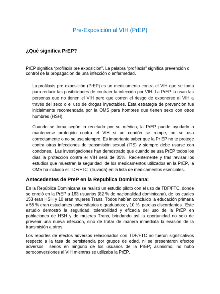 Importancia del Uso de Preservativos en PrEP | PDF | Condón | VIH