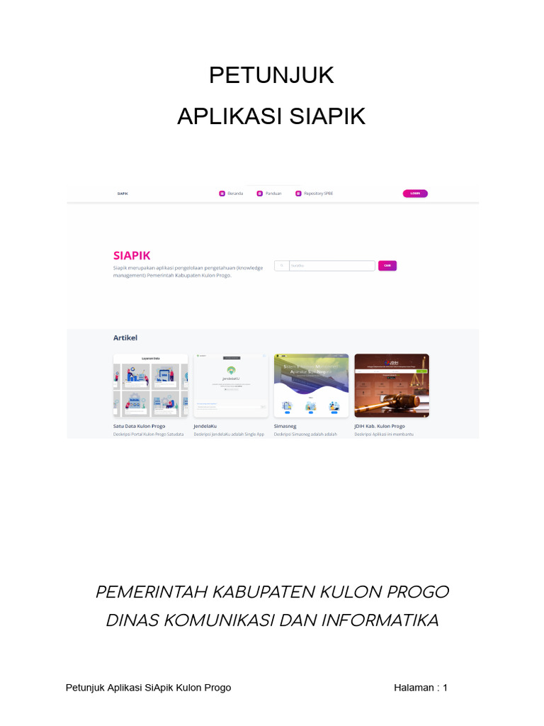 Manual SiApik | PDF | Karier & Perkembangan | Komputer