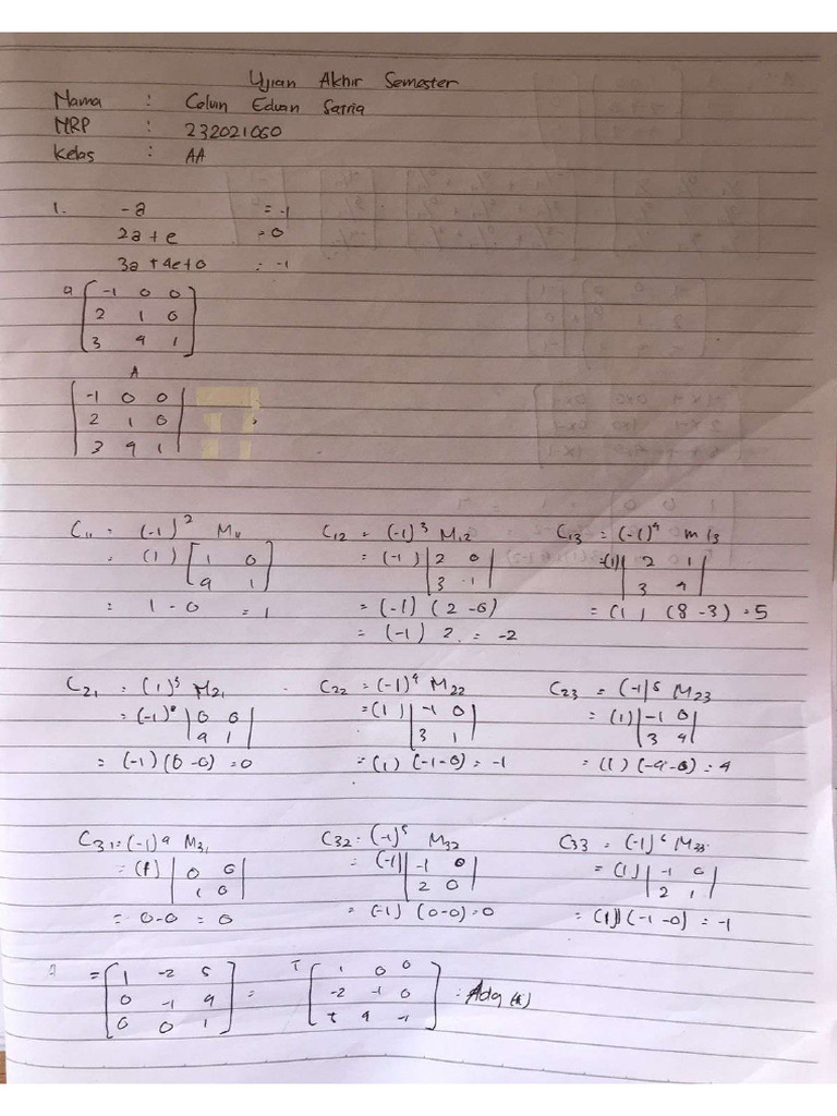 Celvin Edvan Satria - UAS - Matematika Geodesi - AA | PDF