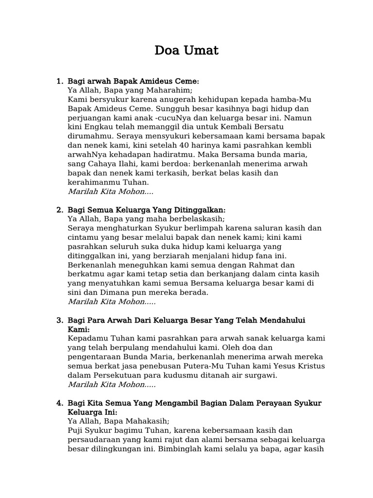 Doa Umat | PDF
