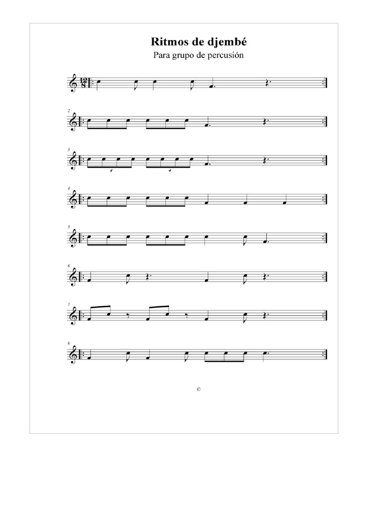 Ritmos de Djembe para Grupo | PDF