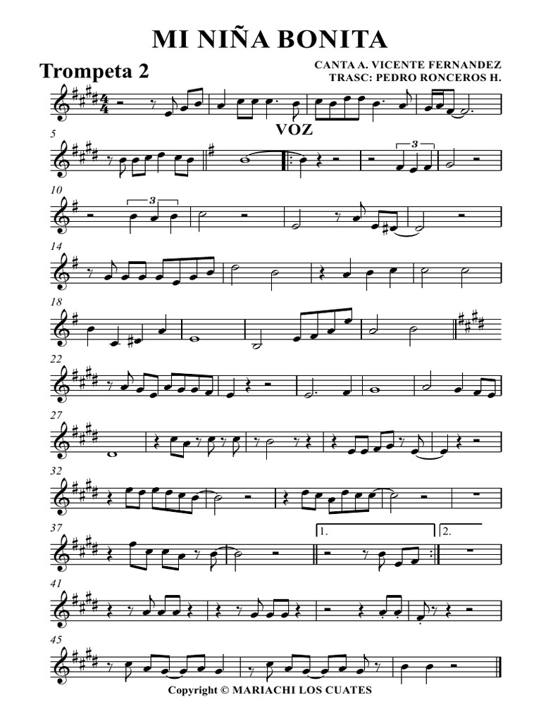 Mi Niña Bonita - Trompeta 2 | PDF