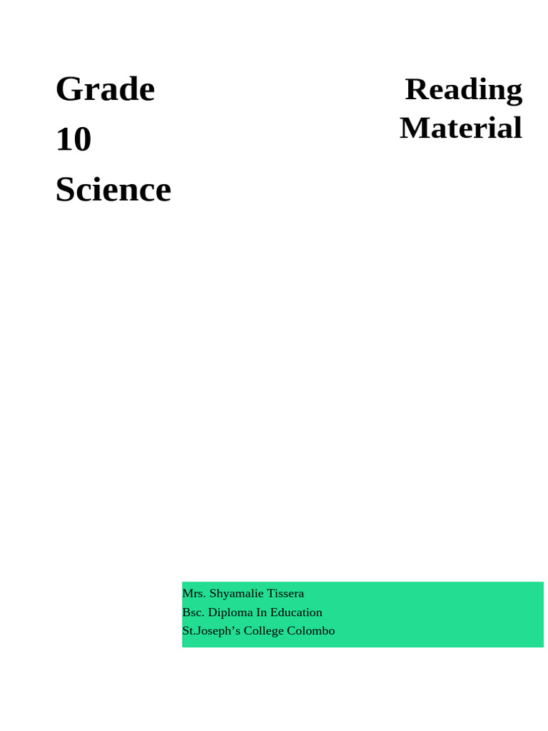 Structure of matter - Reading material | PDF