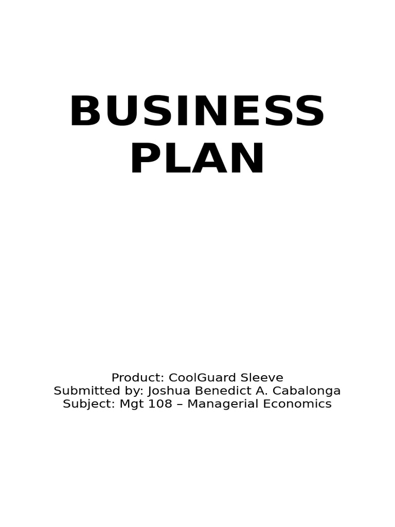 Managerial Economics - Business Plan | PDF