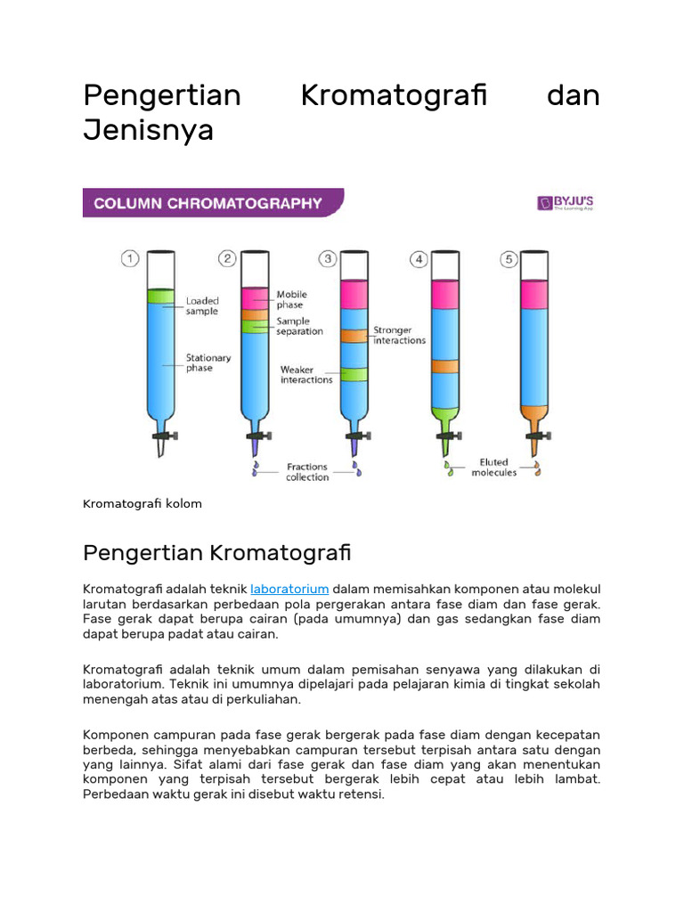 Pengertian Kromatografi Dan Jenisnya | PDF