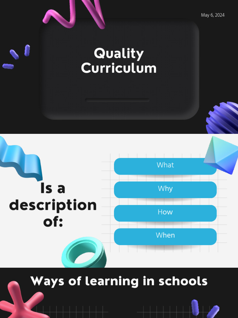 Quality Curriculum | PDF