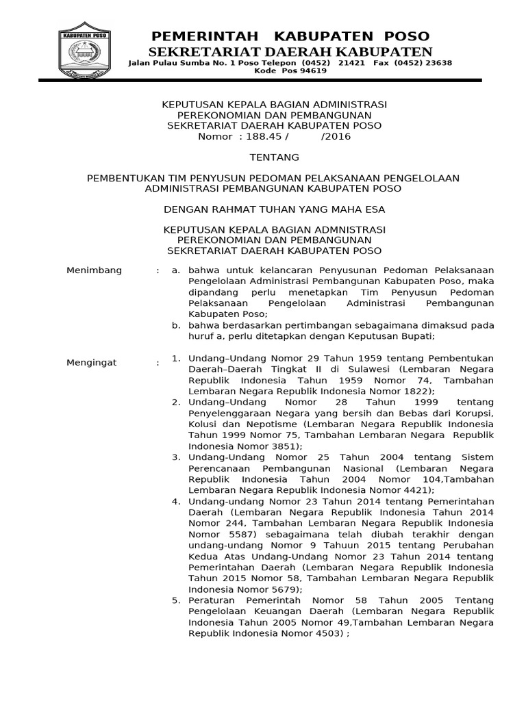 Draft SK Tim Penyusun | PDF