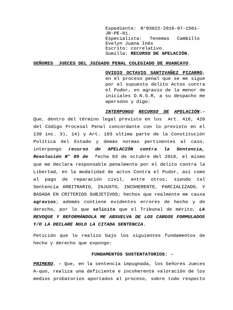 Apelacion de Sentencia Merced | PDF | Sentencia (ley) | Apelación