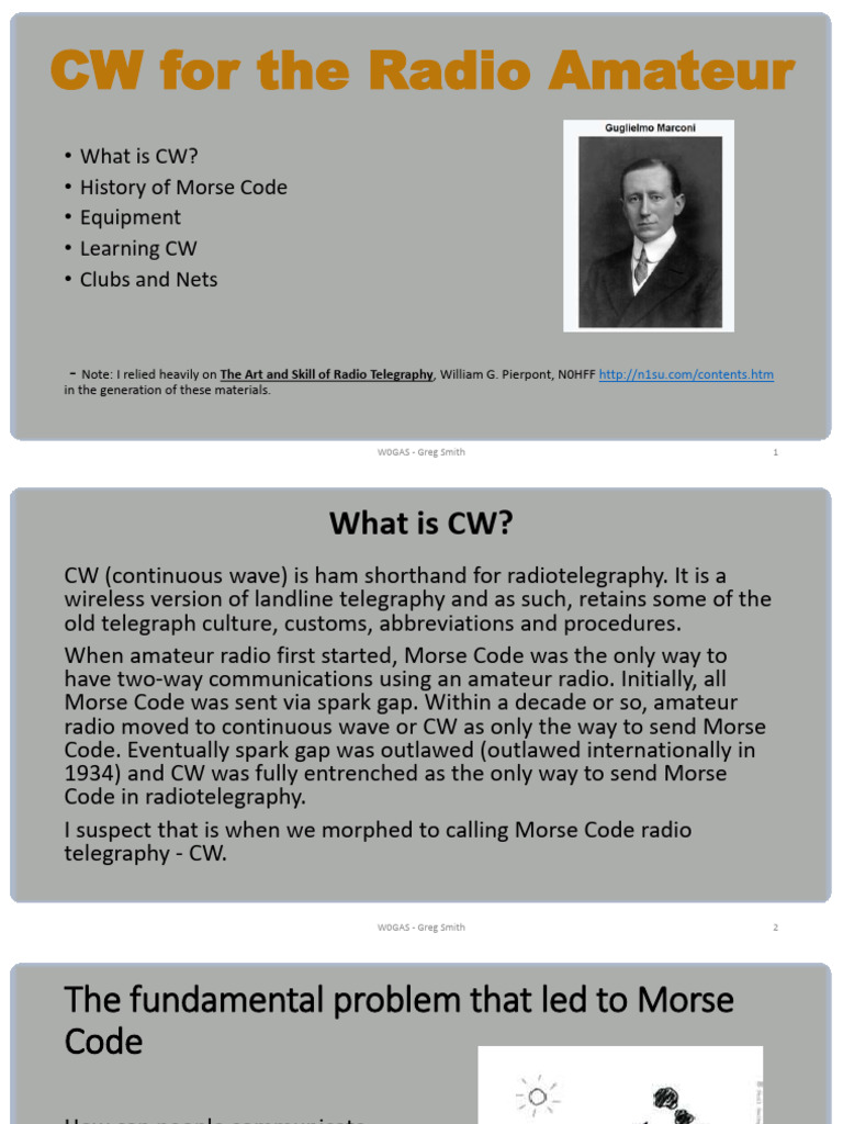 Understanding CW in Amateur Radio | PDF | Transmitter | Radio