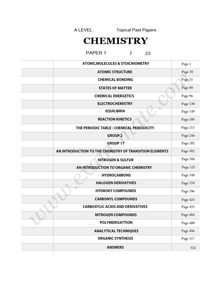 Chemistry 9701 p1 | PDF