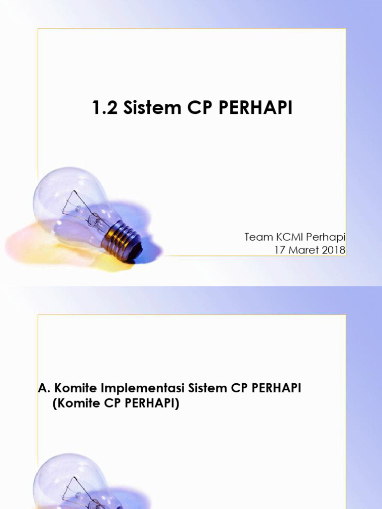 Sesi 1.2 - Sistem CPI PERHAPI Dan Persiapan Verifikasi | PDF