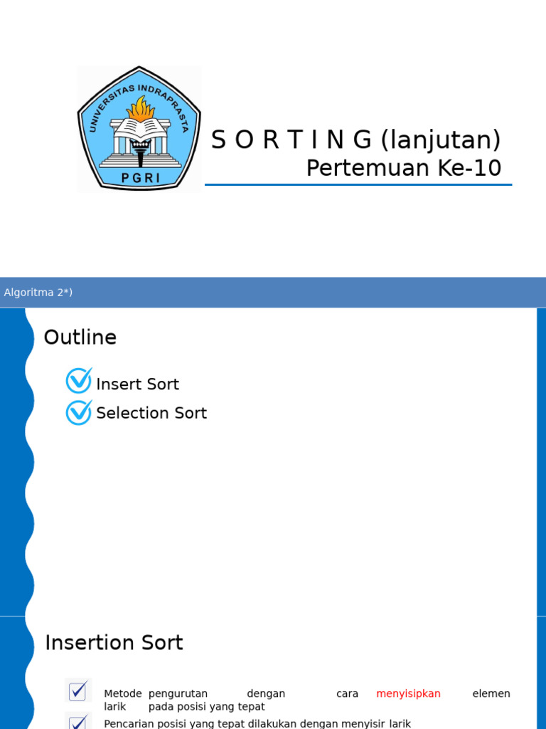 Pertemuan-10 Sorting (Lanjutan) Z | PDF