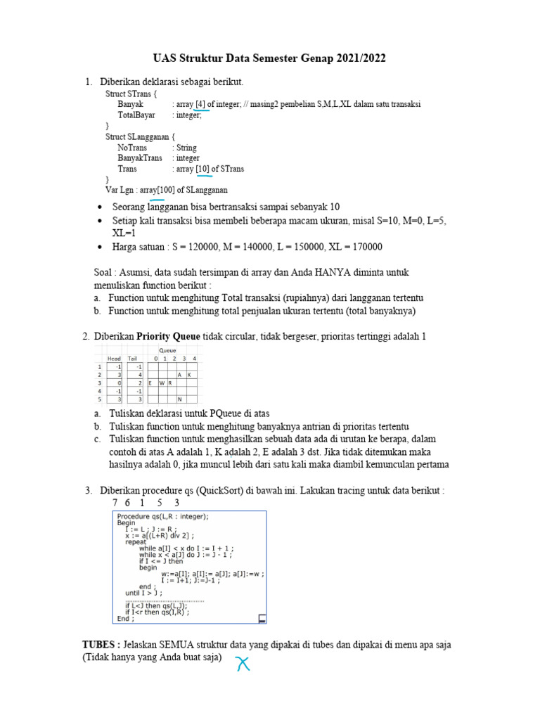 UAS Struktur Data Genap 2021-2022 | PDF