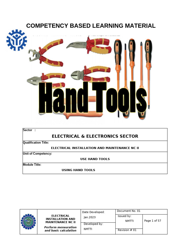 Using Hand Tools in Electrical Maintenance | PDF | Electrostatic ...