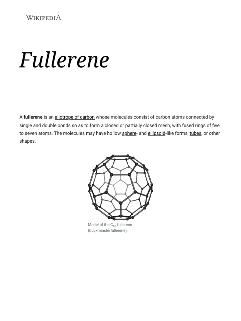 Fullerene - Wikipedia | PDF | Fullerene | Social Science