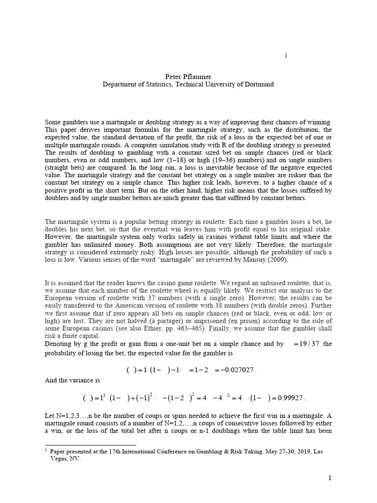 Roulette Martingale Analysis | PDF | Roulette | Gambling